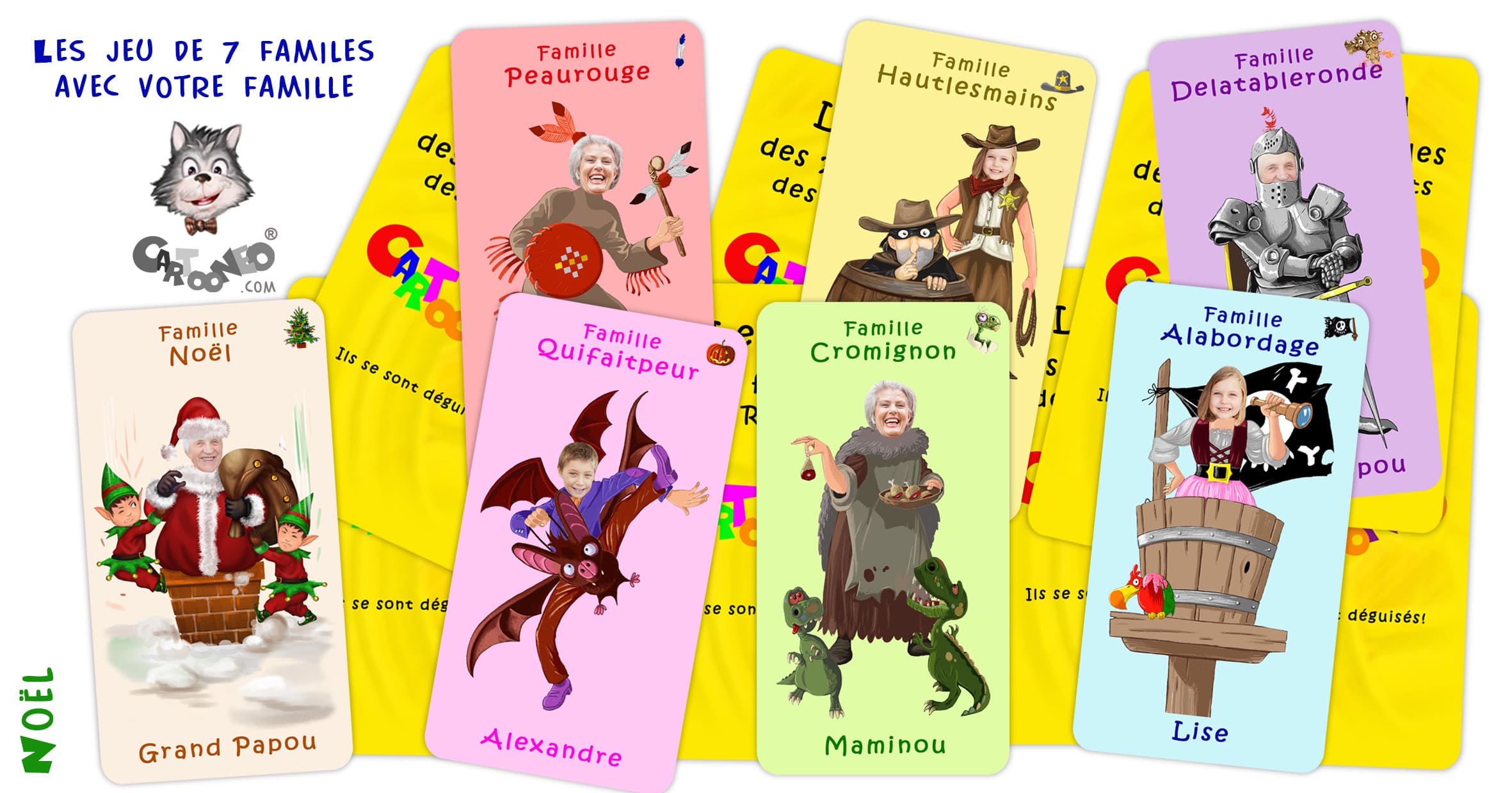 Jeu de 7 familles personnalisé - Noël