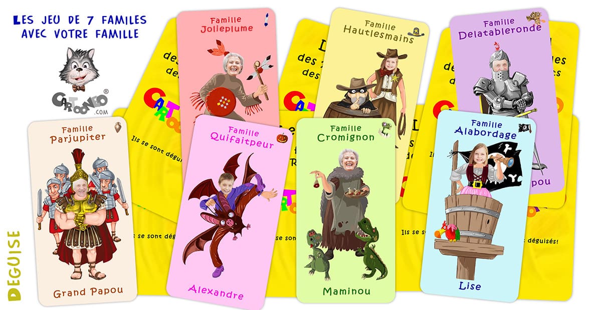 Jeu de 7 familles personnalisé - Déguisés